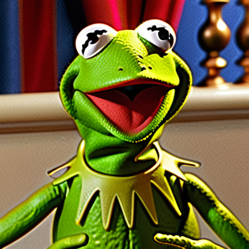A Joyful Muppet Character with a Bright Smile and Playful Expression.