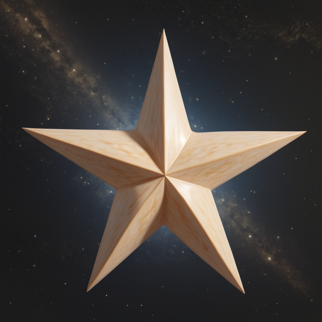 A Stunning Three-Dimensional Star Against a Cosmic Background of Stars.