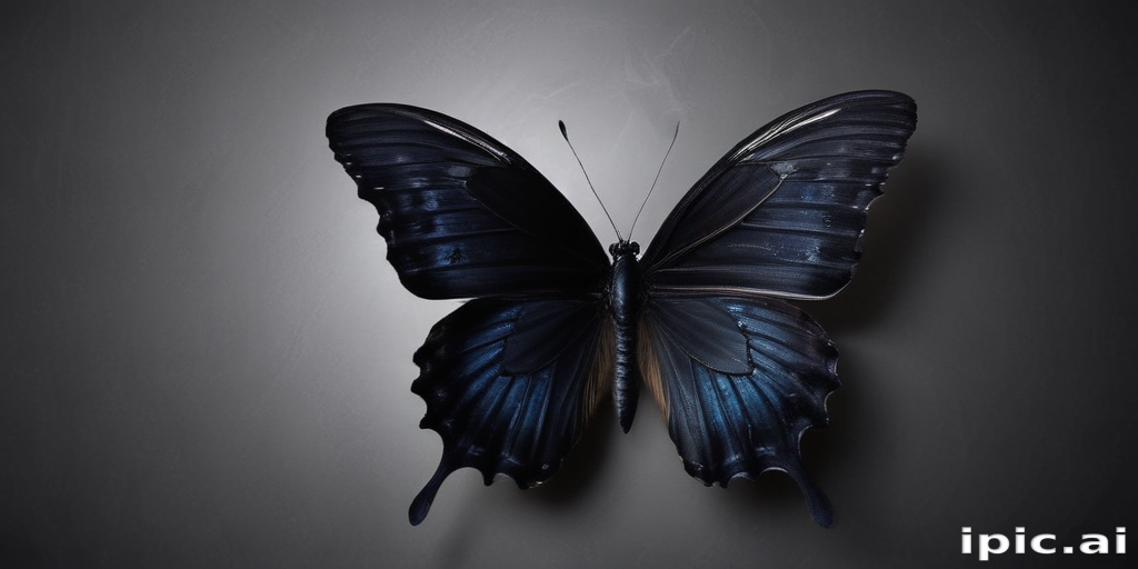A Stunning Black Butterfly Displaying Its Intricate Wings Against a ...
