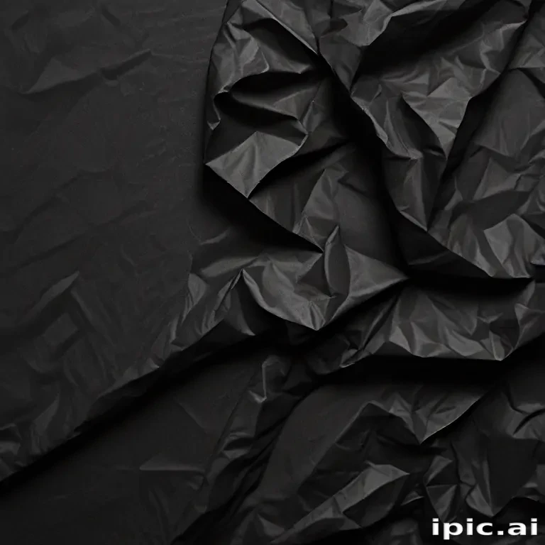 Intricate Patterns of Crumpled Black Paper Creating Depth and Texture