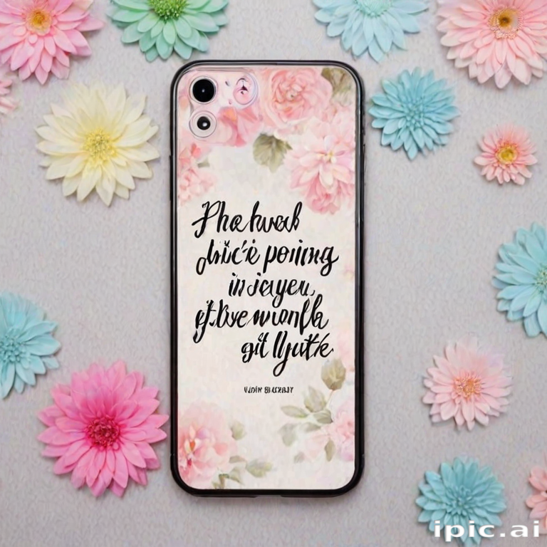 Beautiful Floral Phone Case Design Featuring Inspirational Quote in ...