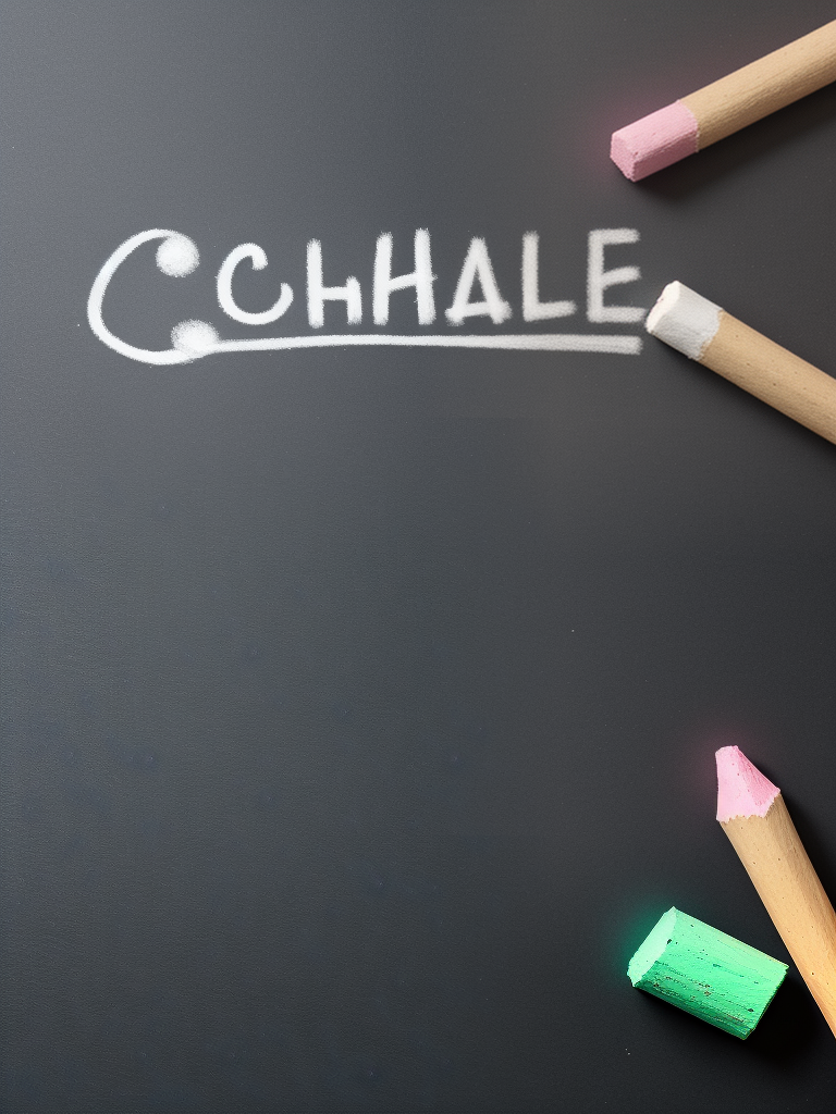 Colorful Chalk Pieces Surrounding the Word 'Chhale' on a Blackboard