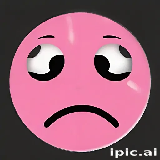 A Sad Pink Face Emoji Expressing Feelings of Disappointment and Loneliness.