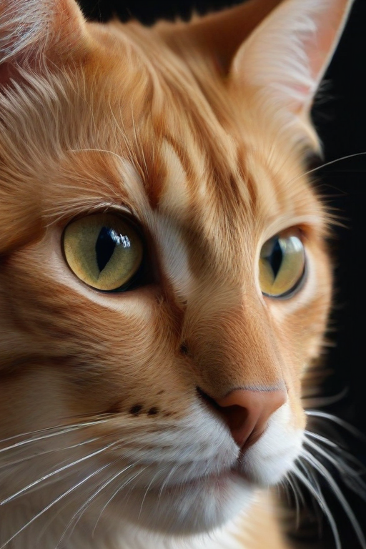 Close-Up Portrait of a Majestic Ginger Cat with Striking Green Eyes
