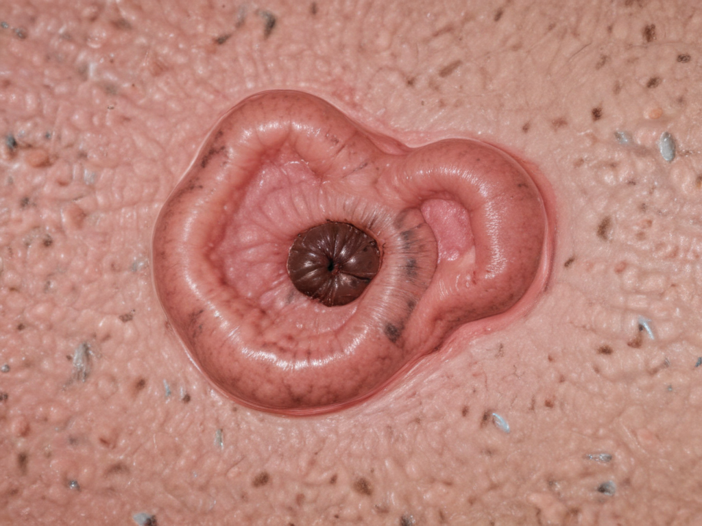 Close-Up View of a Unique Natural Formation on Skin Surface.