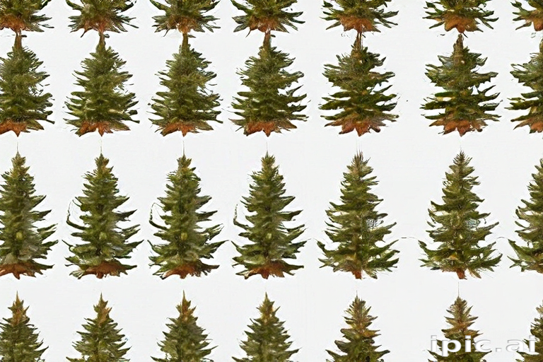 Repeating Pattern of Evergreen Trees on a White Background Design
