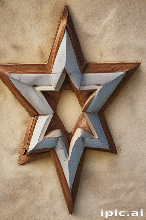 Intricately Crafted Wooden Star with a Unique Layered Design and Texture