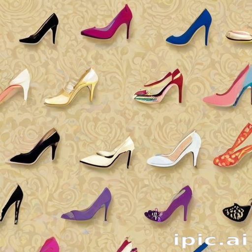 A Colorful Collection of Stylish High Heels on Elegant Background Design