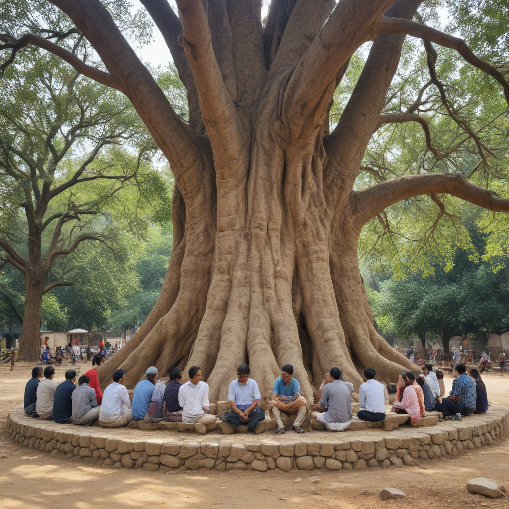 chautari (a big tree place with stone made sitting place) where cartton ...