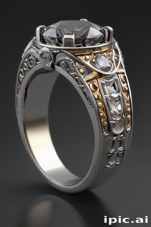 Stunning Vintage-Inspired Ring with Intricate Details and Sparkling ...