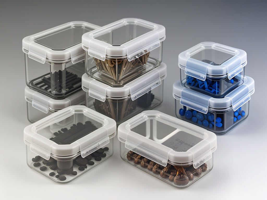 Organized Storage Containers Holding Various Small Fasteners and ...