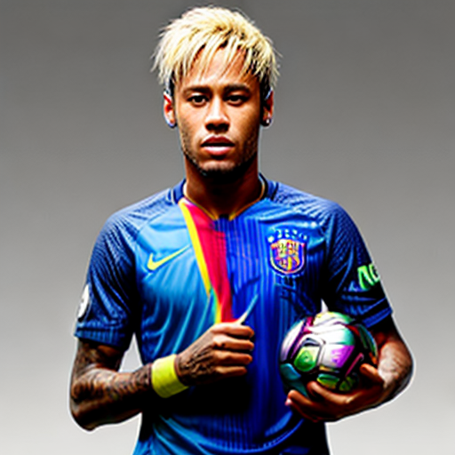 Neymar with fifa wolrd cup trophy