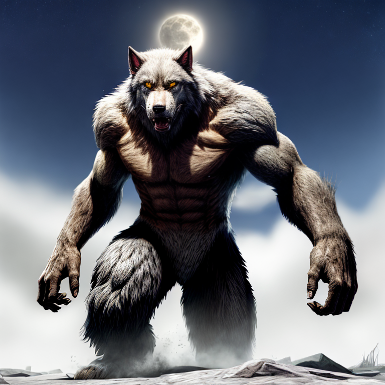 werewolf and a person