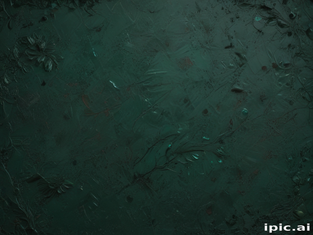 Textured Dark Green Background Featuring Subtle Leaf Imprints and Depth