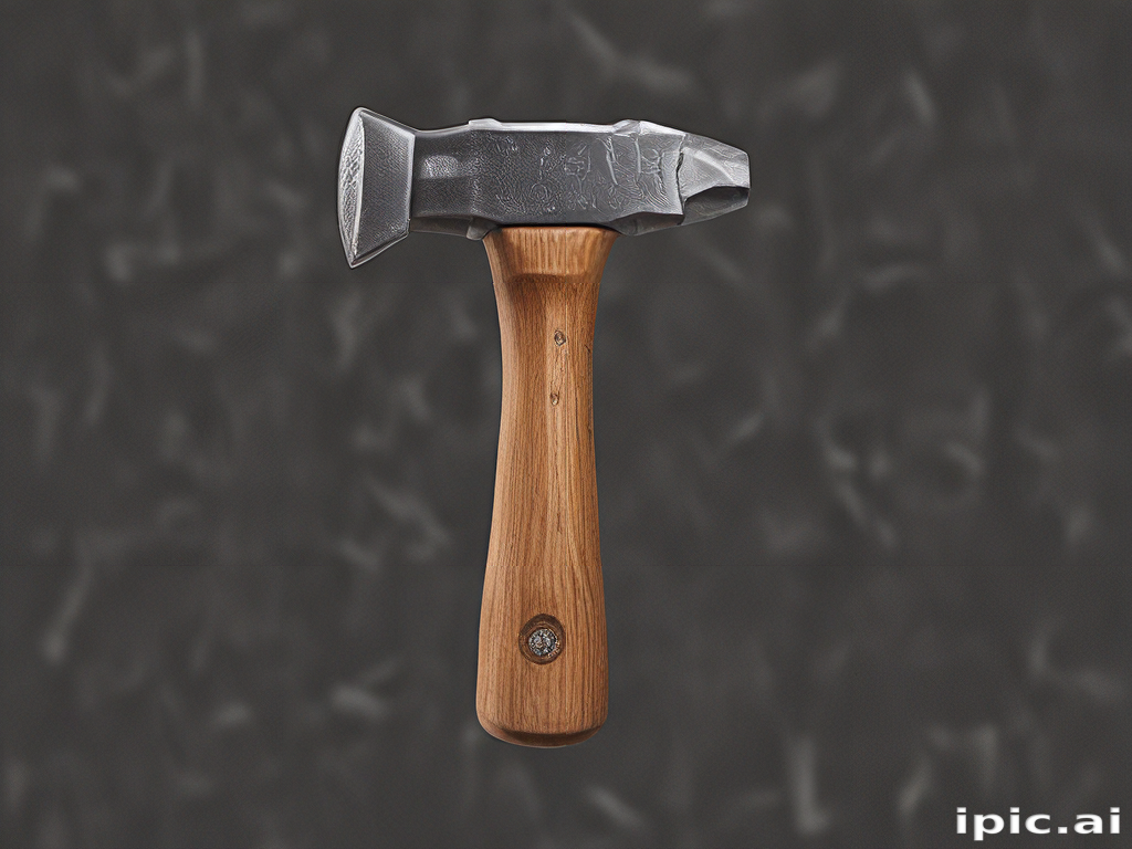 A High-Quality Hammer with an Elegant Wooden Handle and Unique Design.