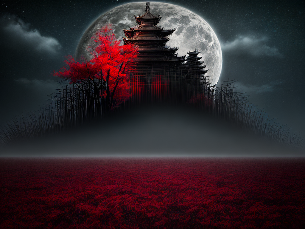 dark cinematic, carnage, horror japanese style background