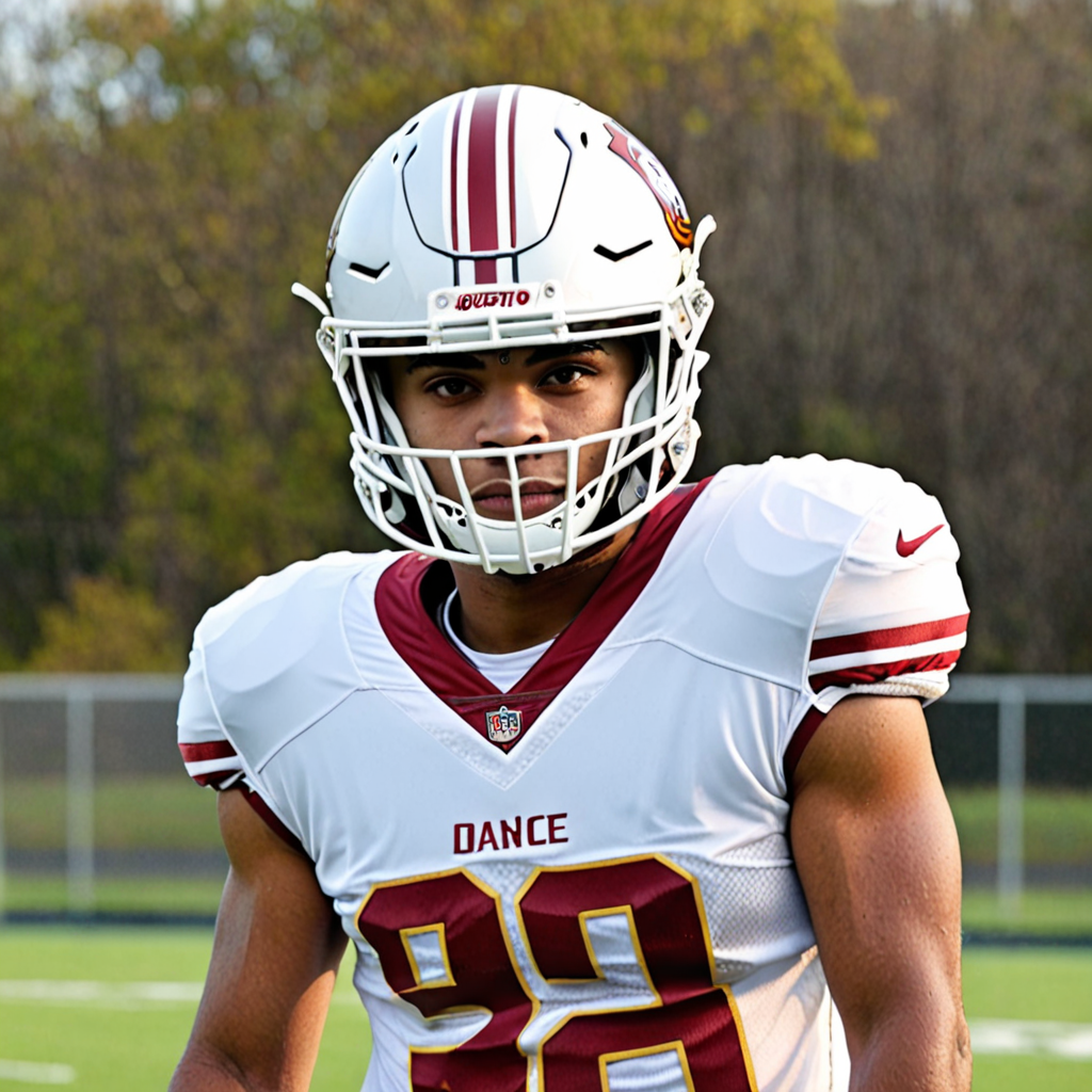 a lightskin man in football gear