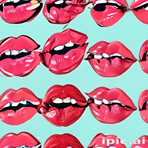 Colorful Collage of Stylized Lips in Various Expressions Against a ...