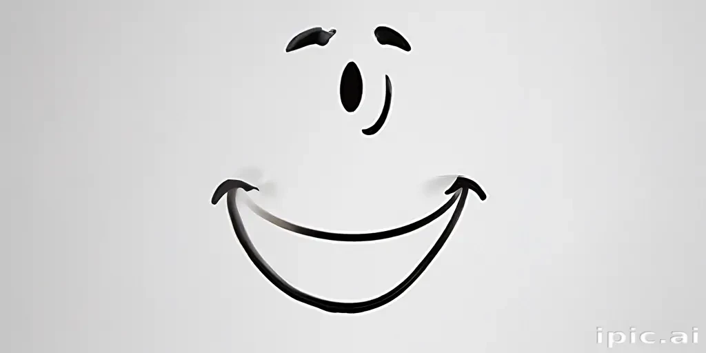 Playful Minimalist Design Featuring a Joyful Smiling Face on White ...