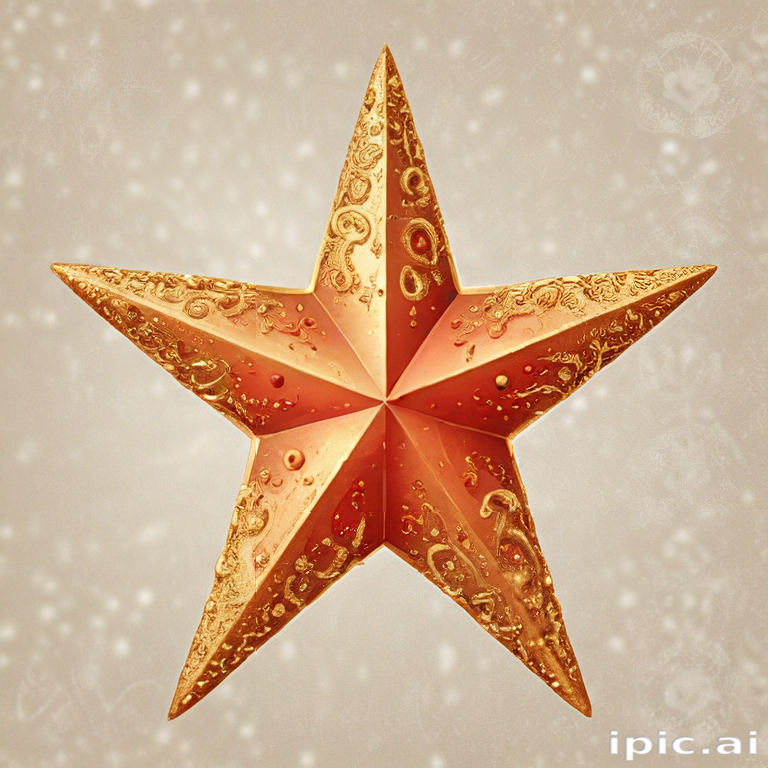 Beautifully Crafted Golden Star Decorated with Intricate Swirls and ...