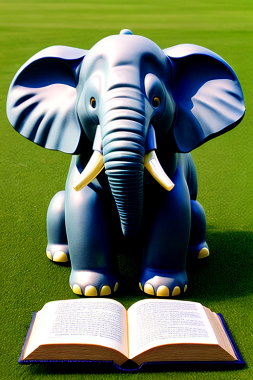 an elephant that reads a book