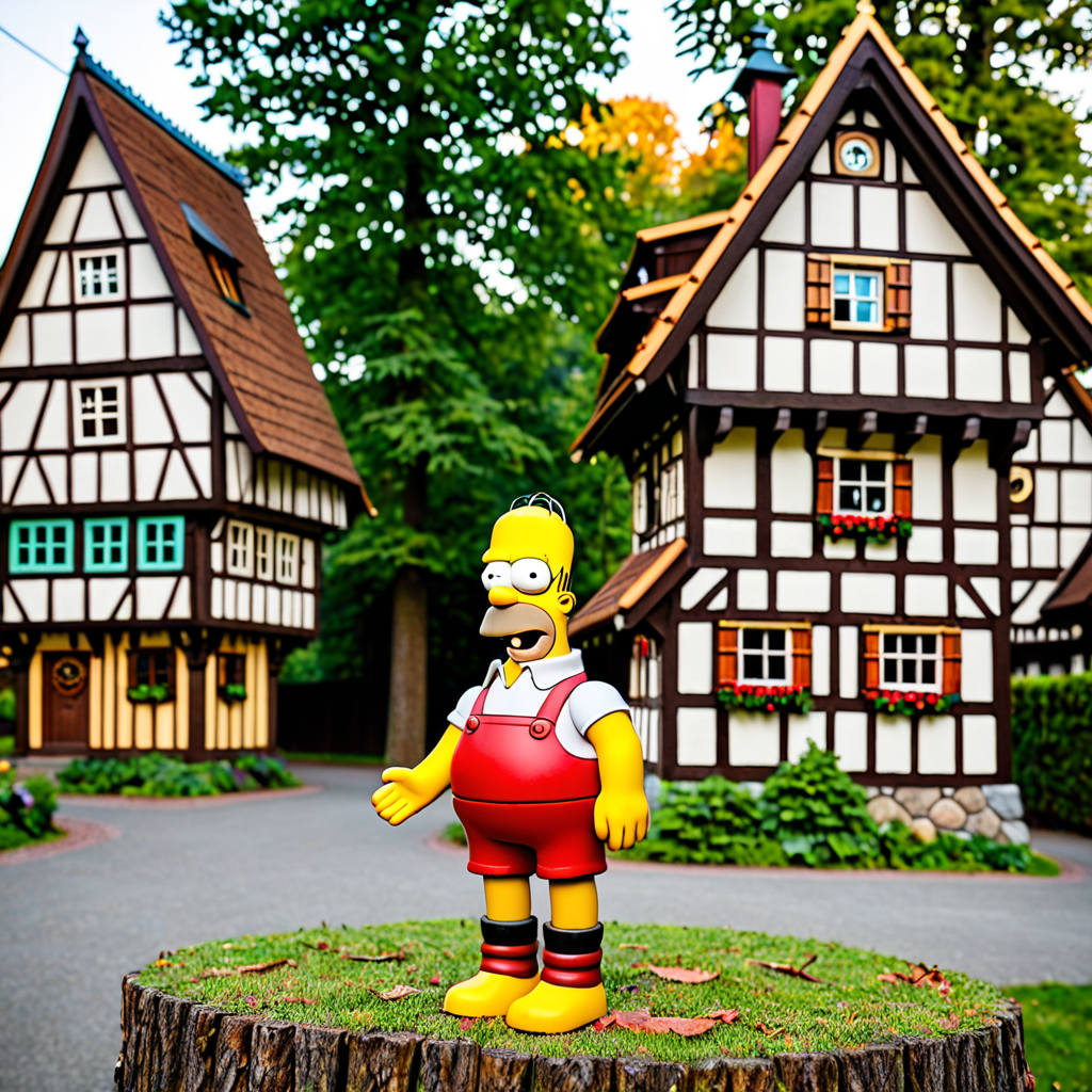 in the evening German Homer Simpson enjoys a leisurely walk in the ...