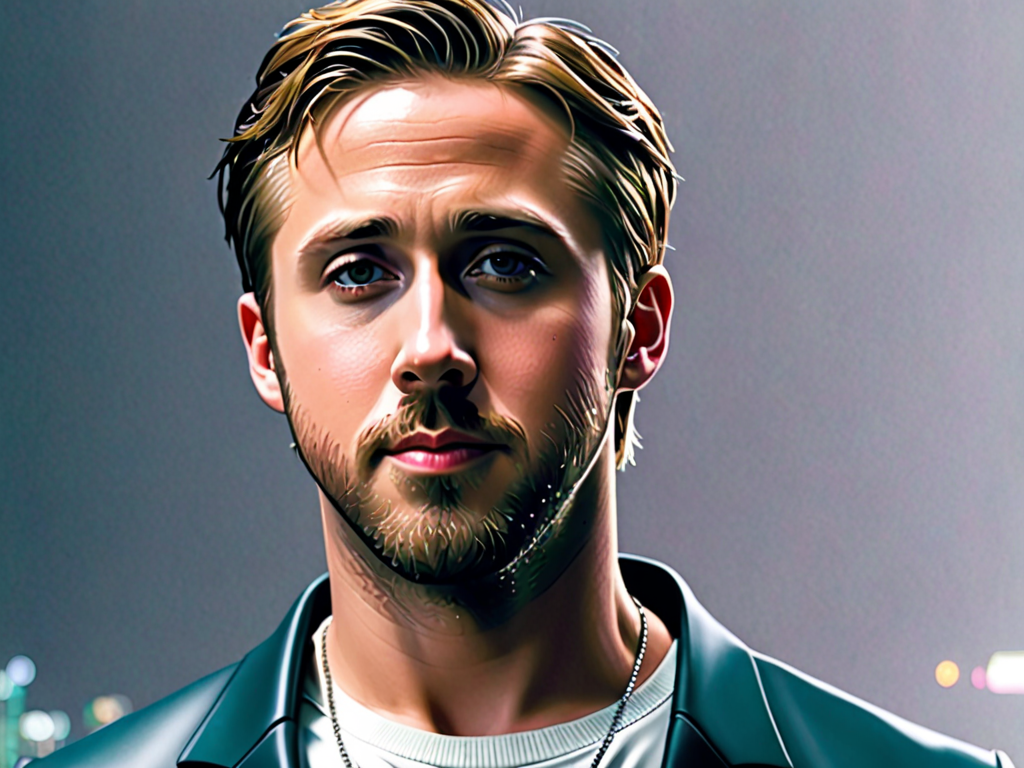 ryan gosling as anime character, manga, anime, 2d, ghibli, ghost in a shell