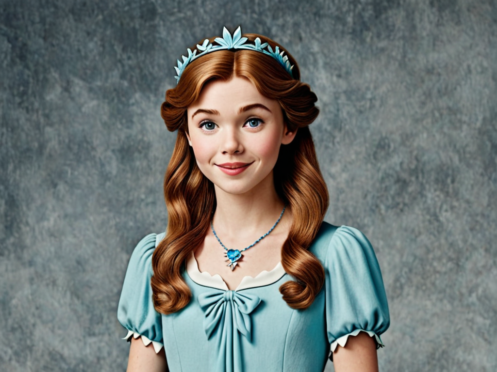 Wendy Darling fron cartoon Peter Pan on a stage