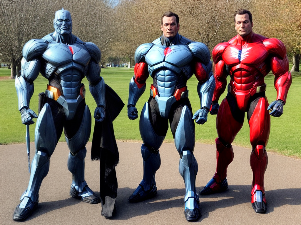two muscular humanoid servants