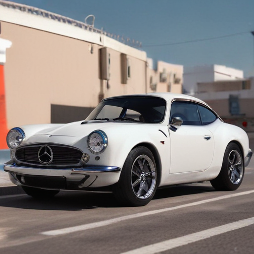 Classic White Sports Car with Sleek Design Parked on Urban Street