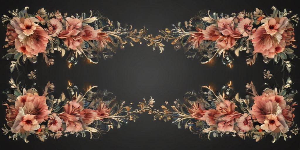 Elegant Floral Design with Soft Pink Flowers and Delicate Golden Accents