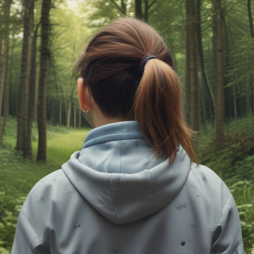 Create a typical social network profile picture of a person from behind ...