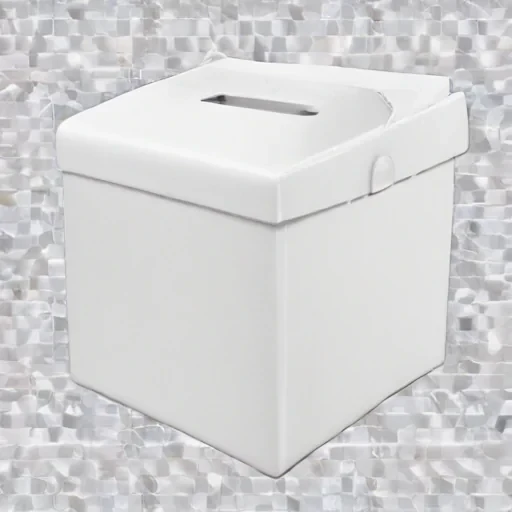 Simple White Donation Box Against a Textured Neutral Background for ...