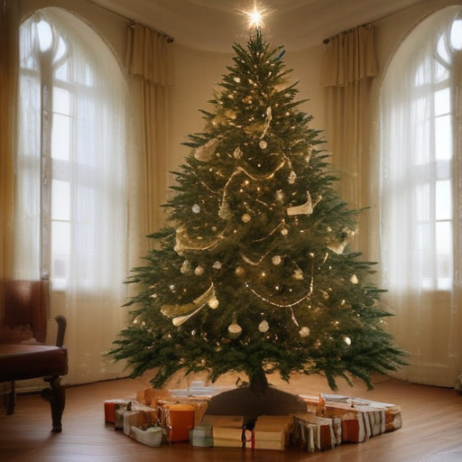 A Festively Decorated Christmas Tree Surrounded by Beautifully Wrapped ...