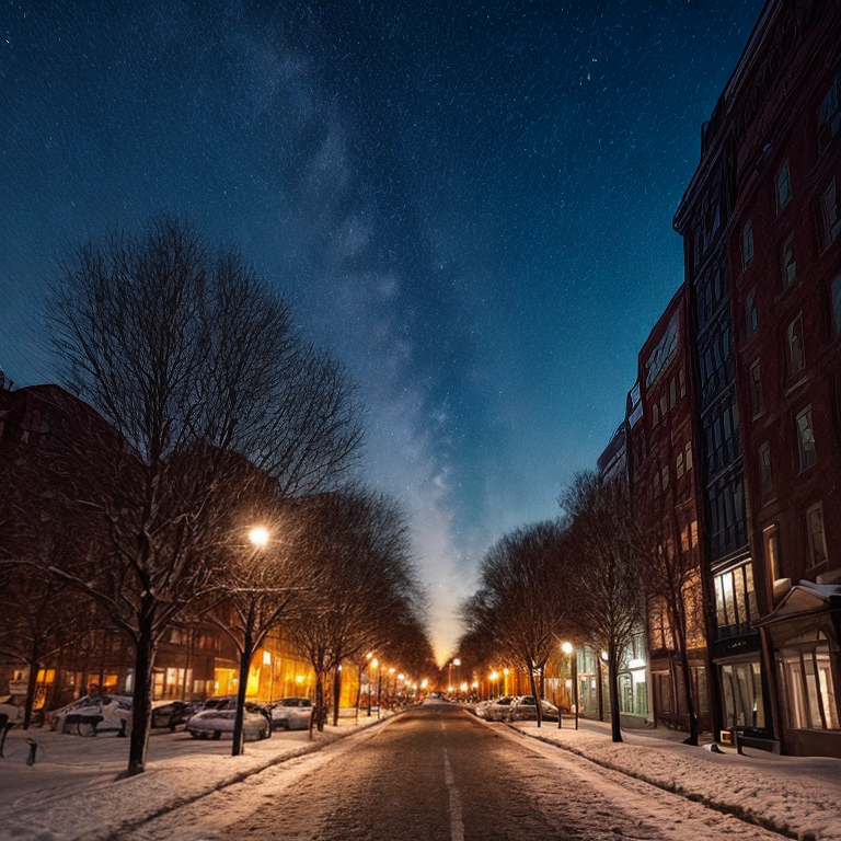 shivery cold winter night in scandanavia view from person standing on ...