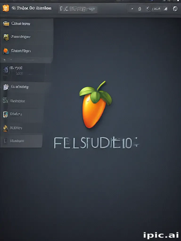 User Interface of FL Studio 10 Featuring an Orange Fruit Icon
