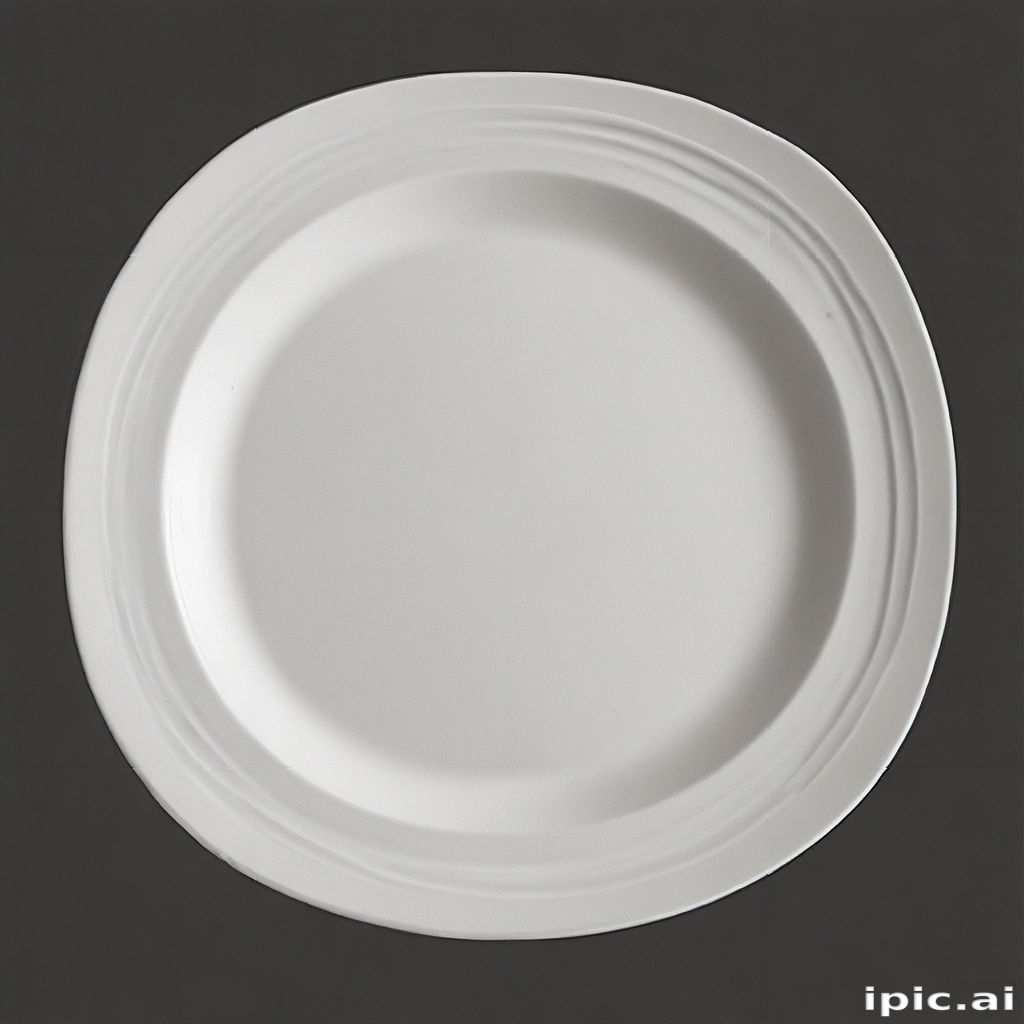 A Simple, Elegant White Plate Set Against a Dark Background.