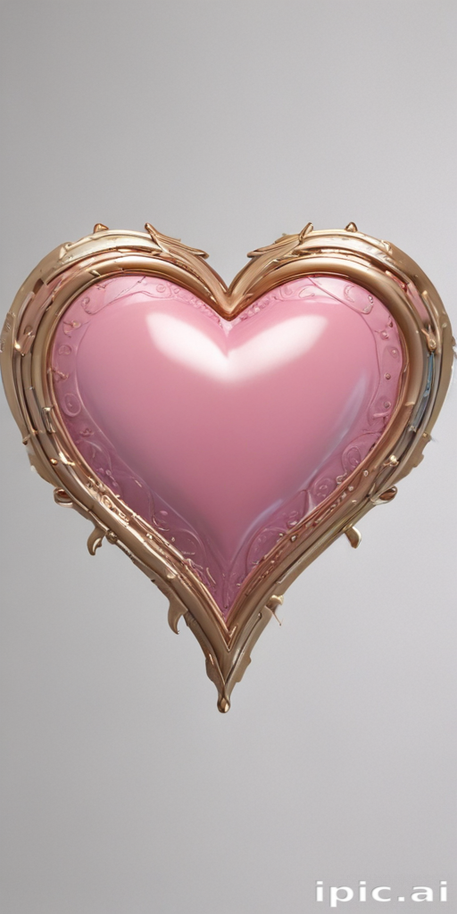 A Beautifully Crafted Heart Design with Intricate Golden Detailing and ...