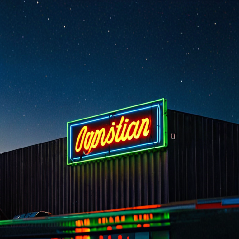 jintai is name on a neon sign surreal art