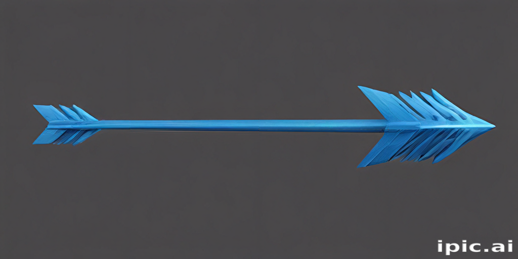 Stylized Blue Arrow with Sharp Edges and Sleek Design Against Dark ...