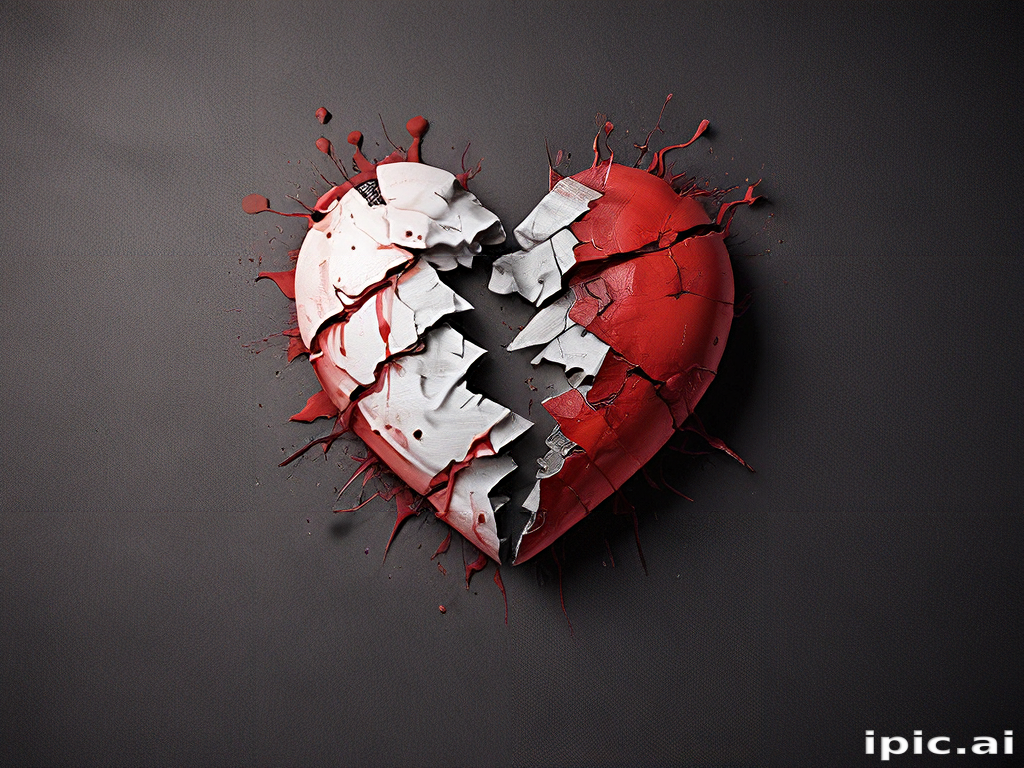 Fragmented Heart: A Symbol of Love's Pain and Emotional Turmoil