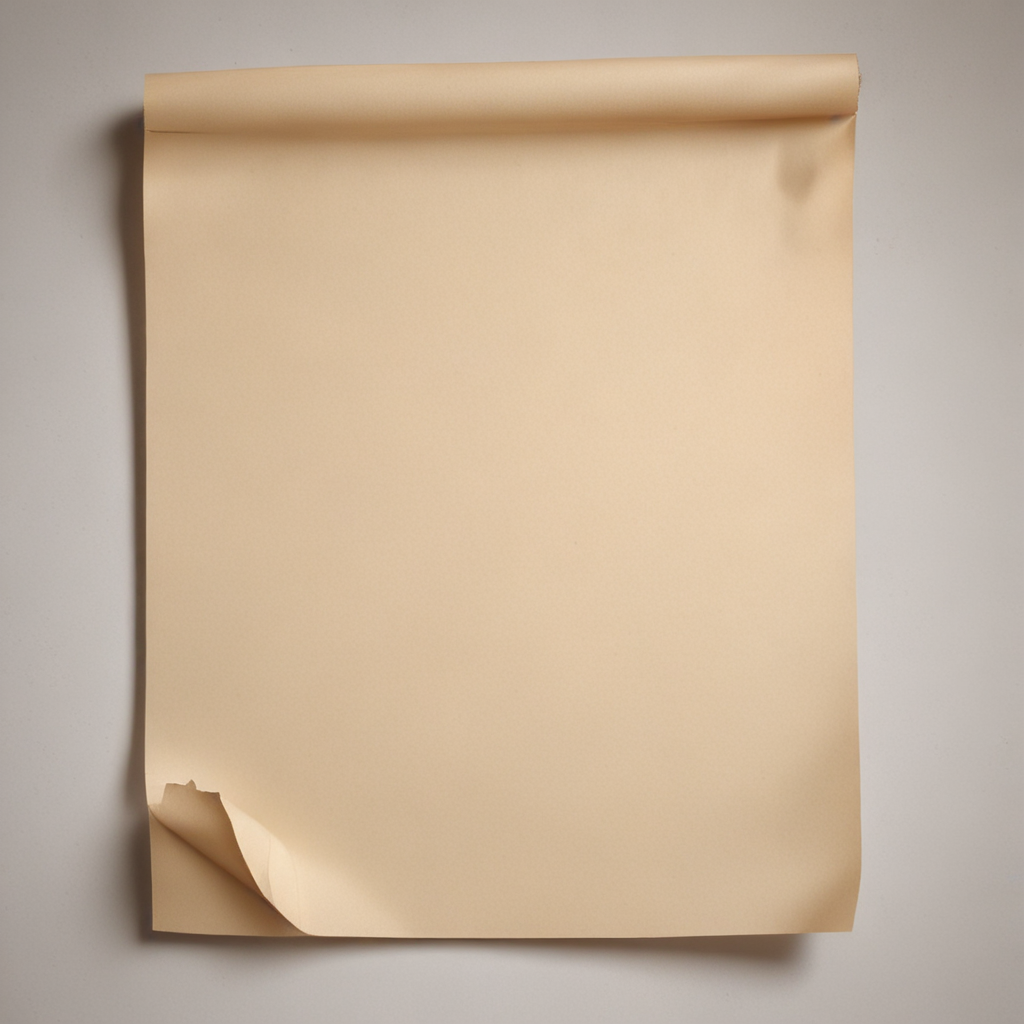 Blank Sheet of Paper with a Slight Rip at the Bottom Corner