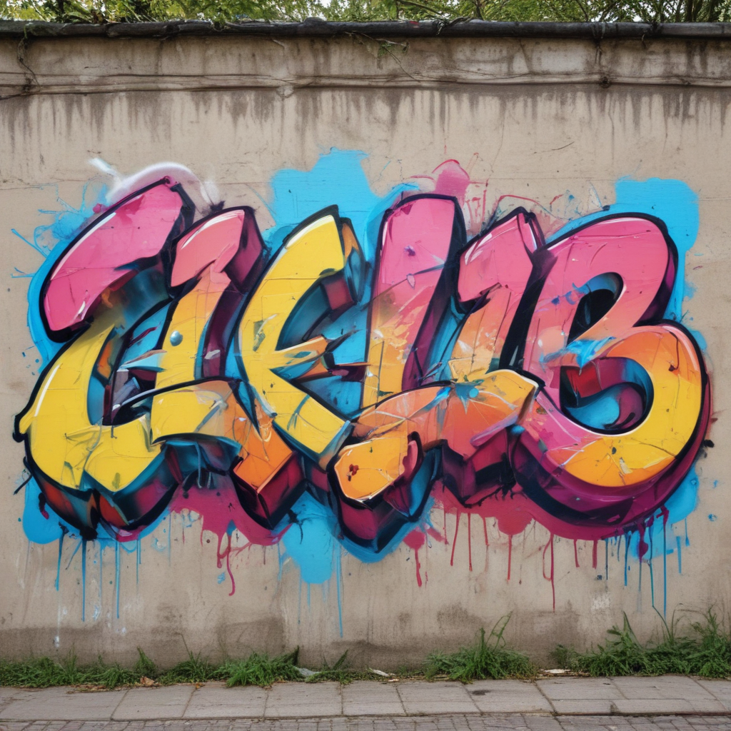 colorful graffiti inscription ZIOBRO