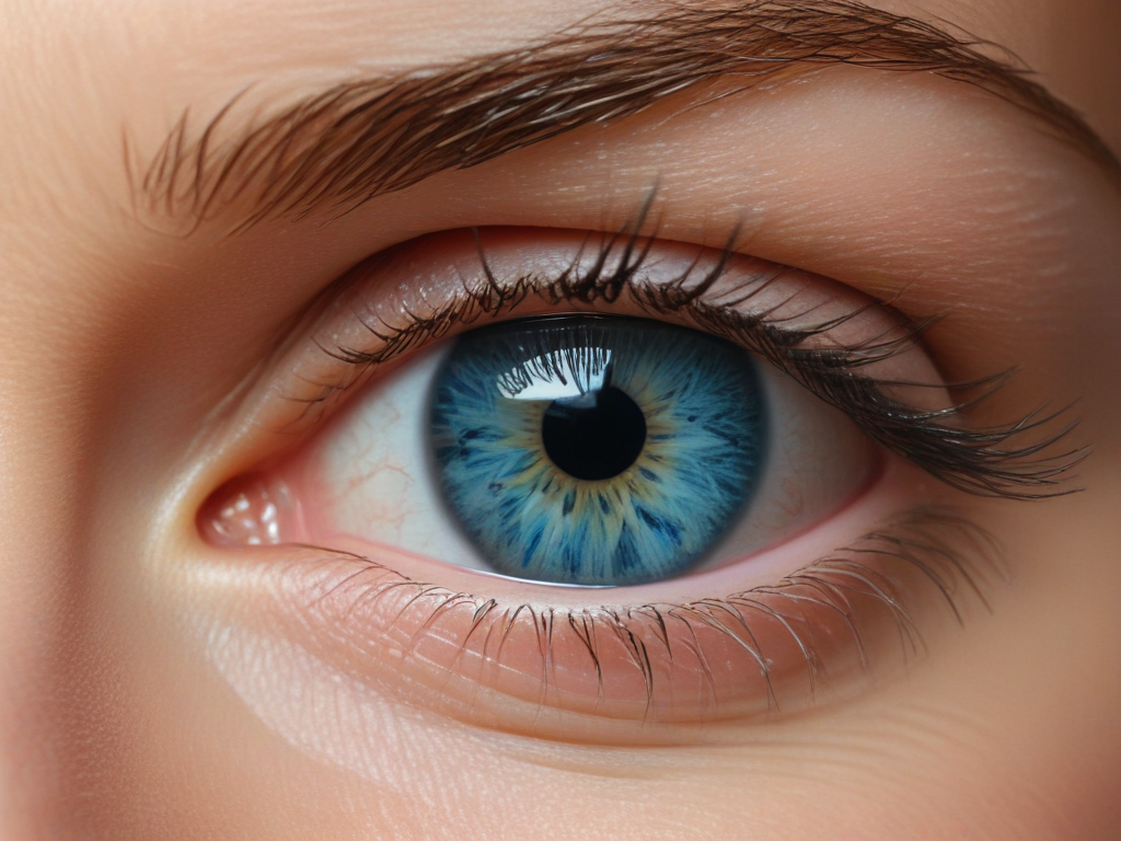 Close-Up of a Striking Blue Eye with Intricate Details and Colors