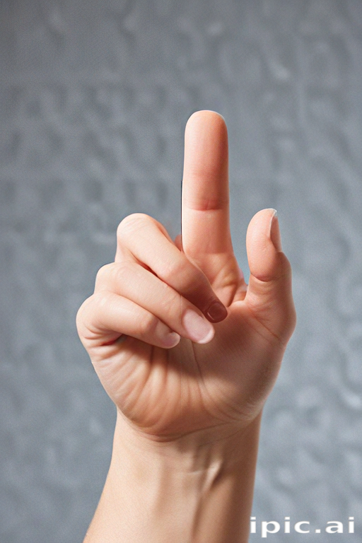 An Upward Gesture of a Hand with Extended Middle Finger Displayed