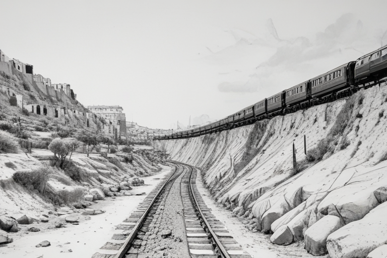 Urban planning concept black and white ink sketch , urban deign that ...