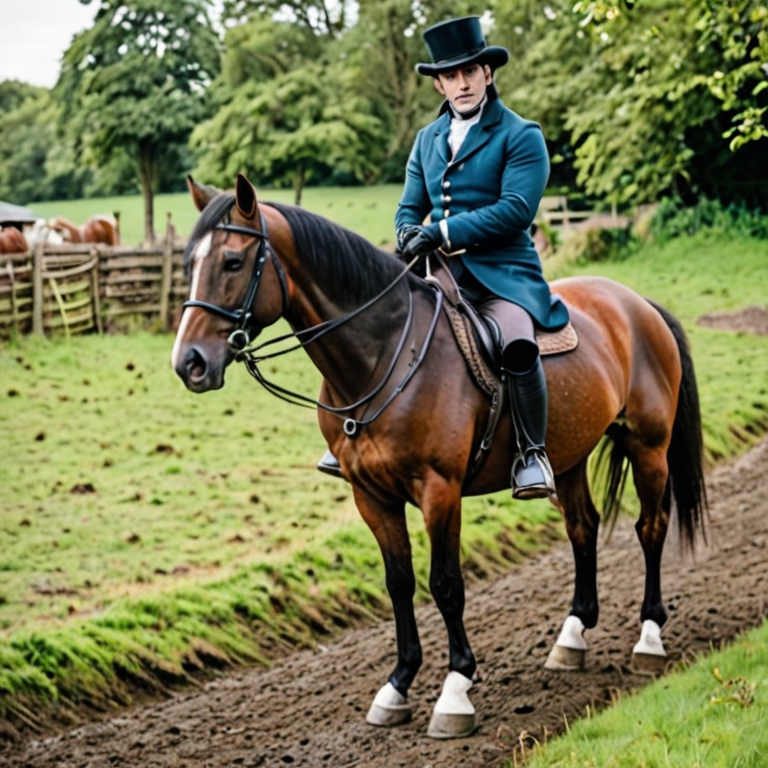 jacob rees mog in a horror film on a horse