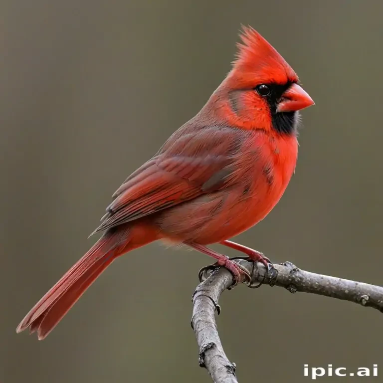 A Vibrant Red Cardinal Perched Gracefully on a Branch in Nature.