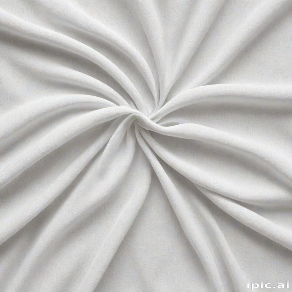 Elegant White Fabric with Intricate Twists and Soft, Flowing Texture
