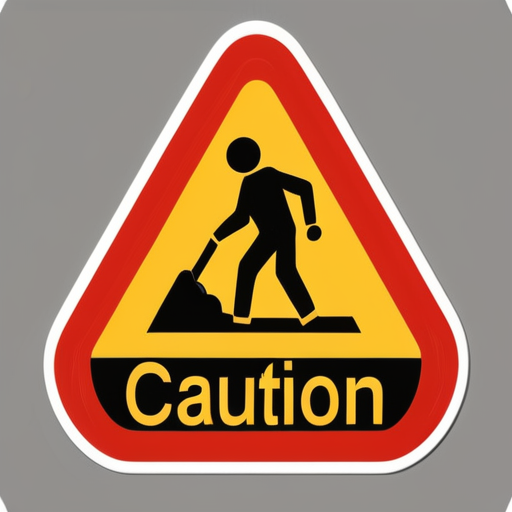 Caution: Sign Indicating Construction Work Ahead for Public Safety ...
